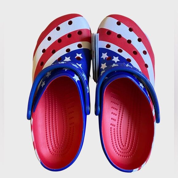 CROCS | Shoes | New Crocs Classic American Flag Clogs Mens Womens 12 ...